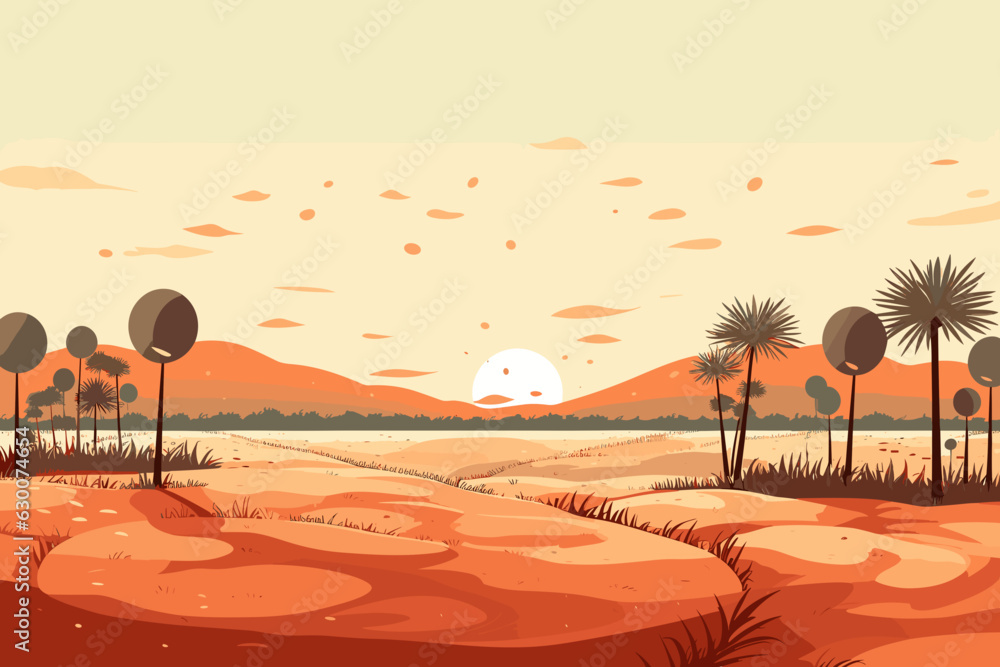 Hand-drawn cartoon Plantation flat art Illustrations in minimalist ...