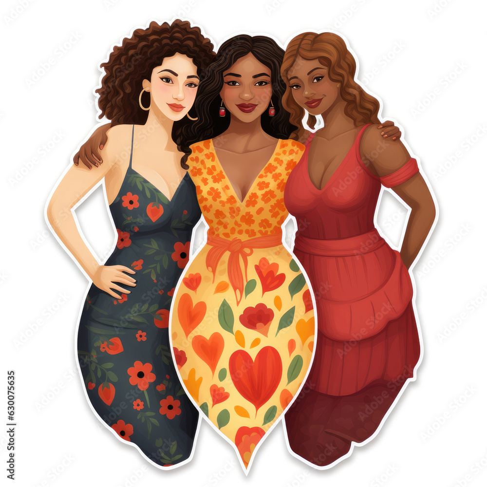 Sticker of a Body positive: beyond stereotypes, women who love ...