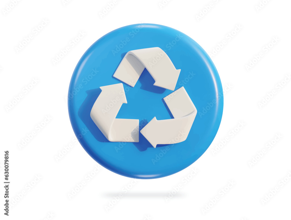 3d recycle icon on 3d rendering vector illustration Stock Vector ...