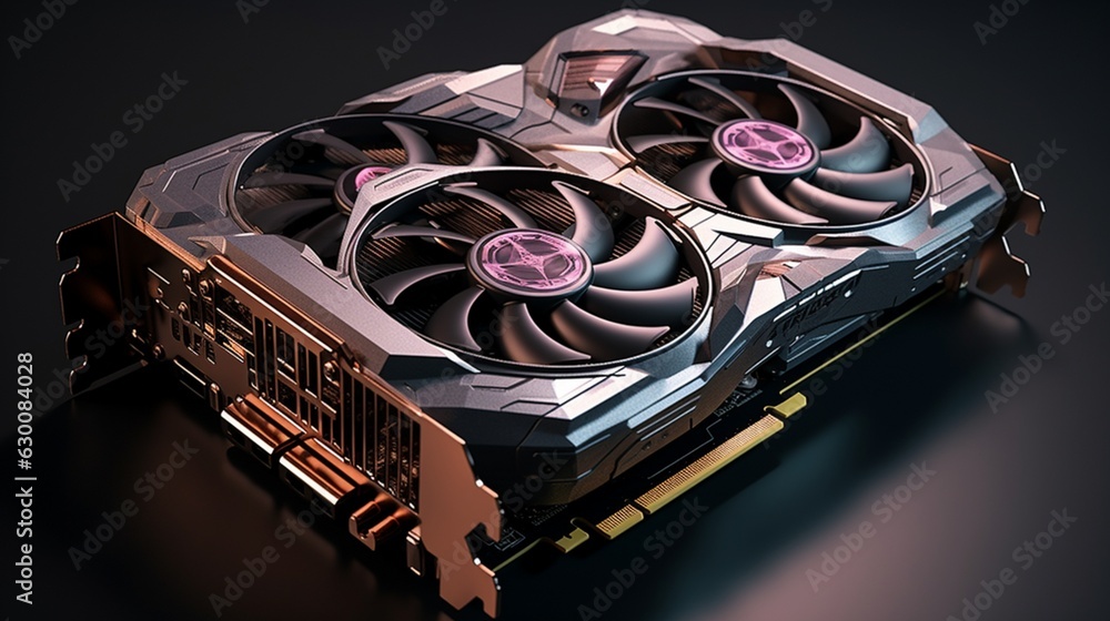 Graphics card. Modern gaming GPU graphics processing unit isolated on ...