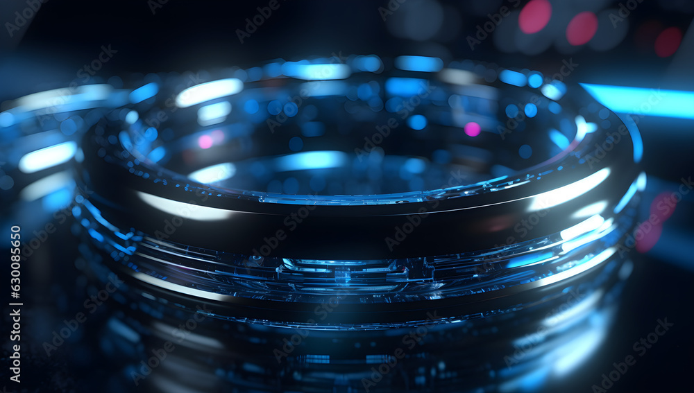 Generative AI of a futuristic torus, circular loop, quantum computer ...