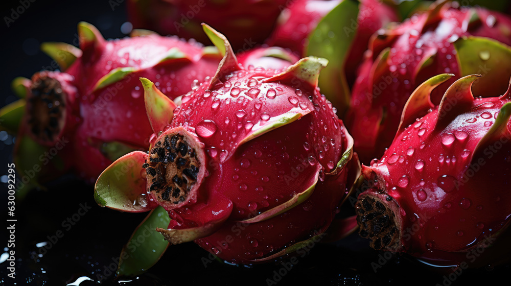 Summer tropical fruits for healthy lifestyle red dragon fruit whole ...