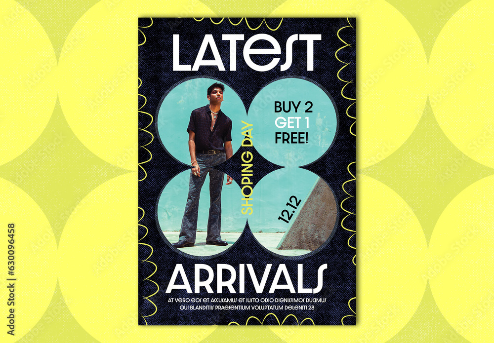 Stylish Shopping Poster Layout Design Stock Template | Adobe Stock