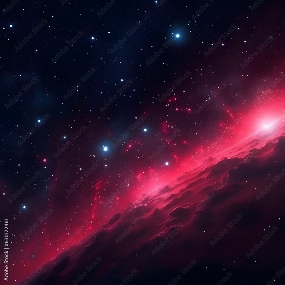 Only the star sky with red high lights and shooting stars, amazing ...