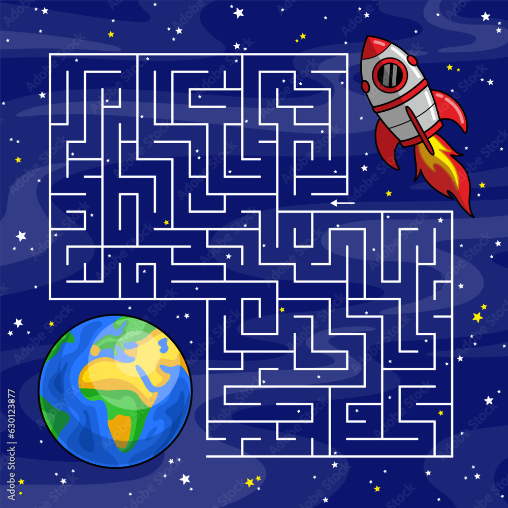 Maze game for children. Colorful Labyrinth puzzle. Help the cartoon ...