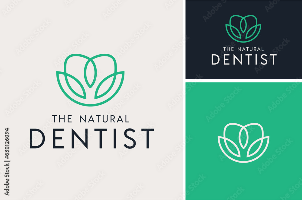 Beauty Flower Tooth or Fresh Floral Teeth logo design for Natural ...
