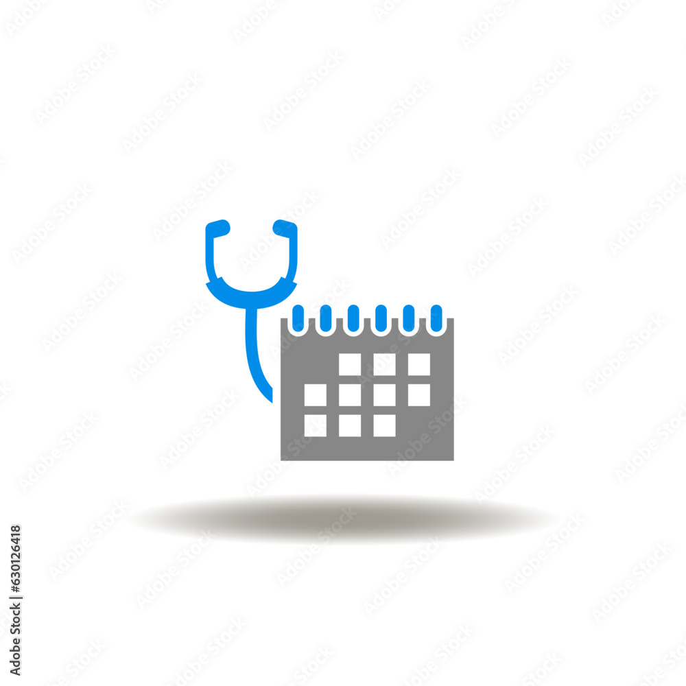 Vector illustration of calendar and stethoscope. Icon of medical ...