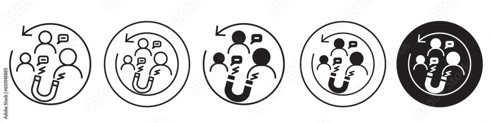 User engagement symbol icon vector set collection. client retention ...