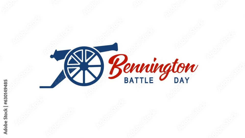 Bennington Battle Day Animation on White Background. Great for American ...