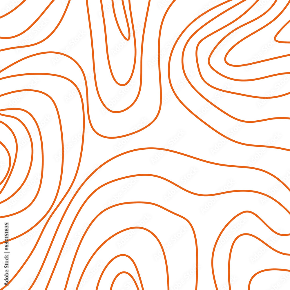 Orange Topography Lines Background Stock Illustration | Adobe Stock