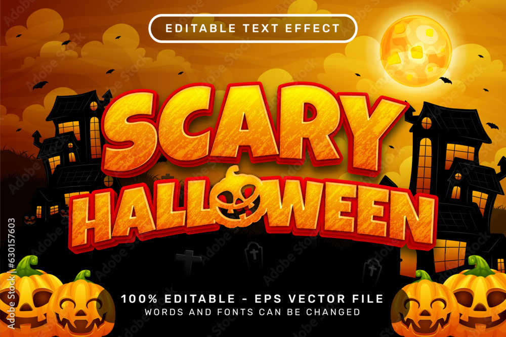 scary halloween text effect and editable text effect with halloween ...