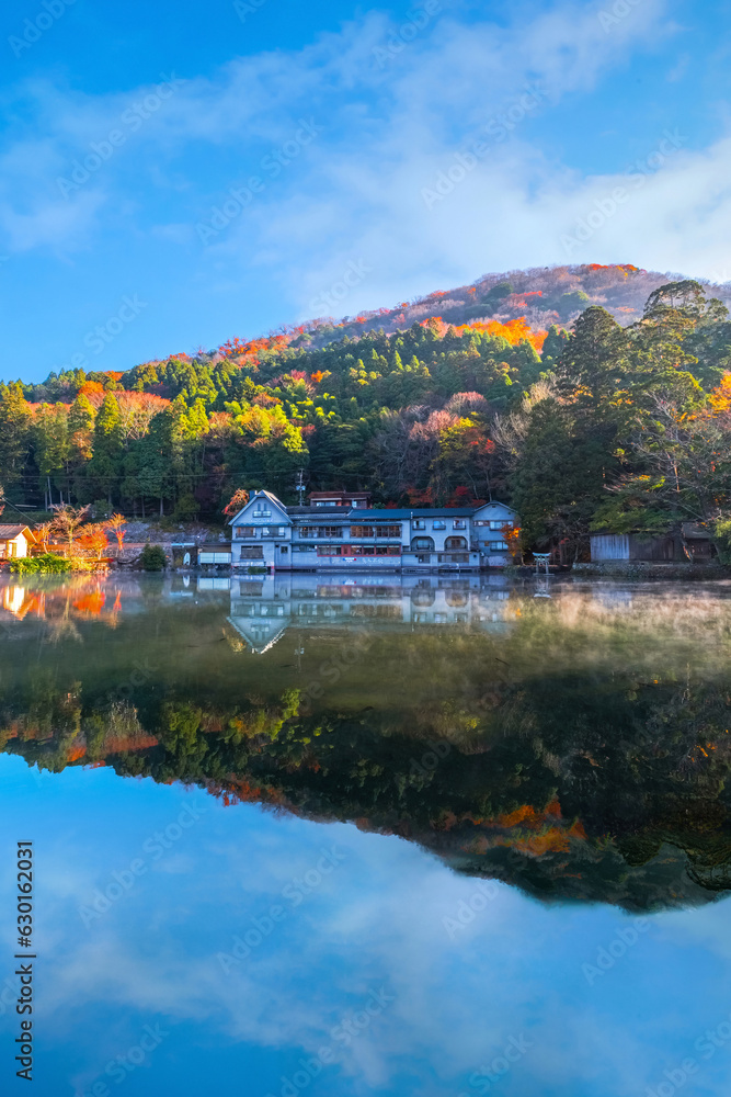 Yufuin, Japan - Nov 27 2022: Lake Kinrin is one of the representative ...