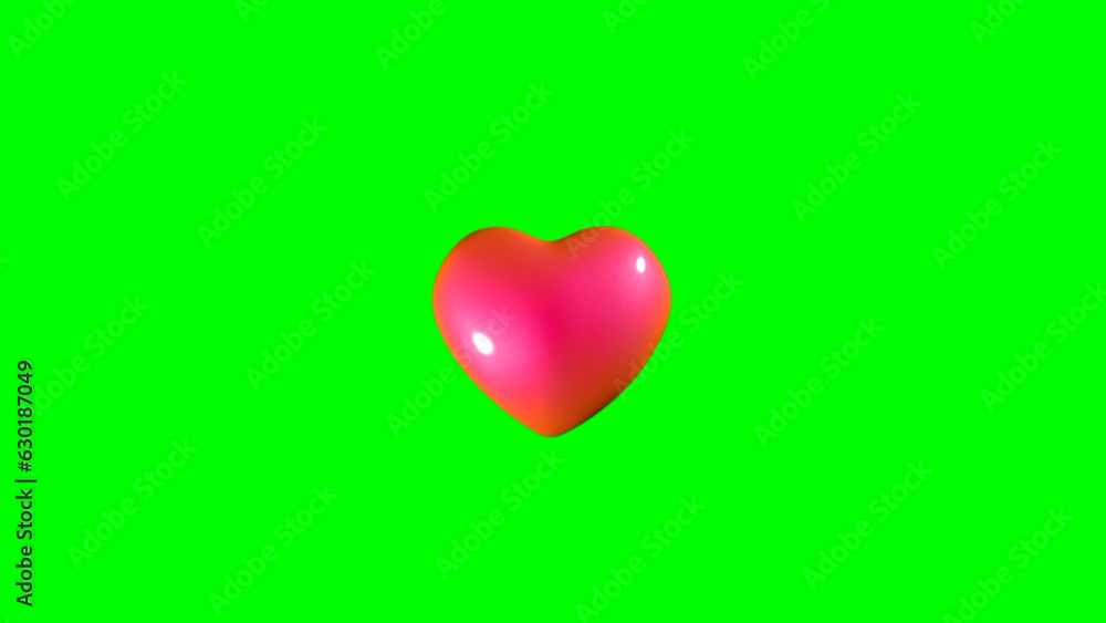 Animation of beating heart on a green background, seamless looping, 4K ...