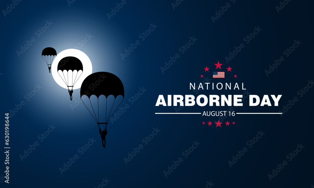 Poster National Airborne Day August 16 background vector Illustration ...