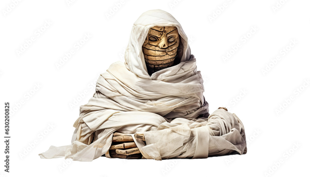 Mummy wrapped in bandages, slowly rising from the tomb, Halloween mummy ...