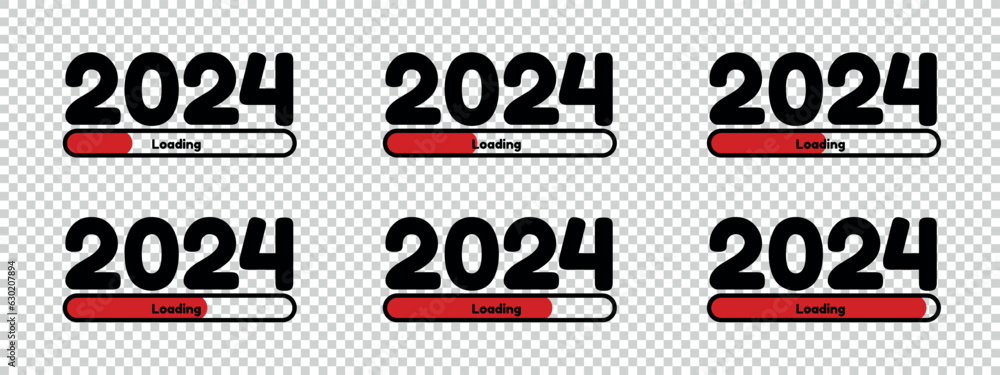 2024 Loading Concept Icons - Vector Illustrations Isolated On ...
