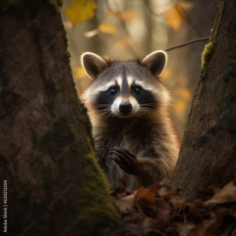 Raccoon in its Natural Habitat, Wildlife Photography, Generative AI ...