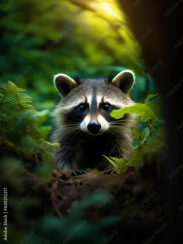 Raccoon in its Natural Habitat, Wildlife Photography, Generative AI ...