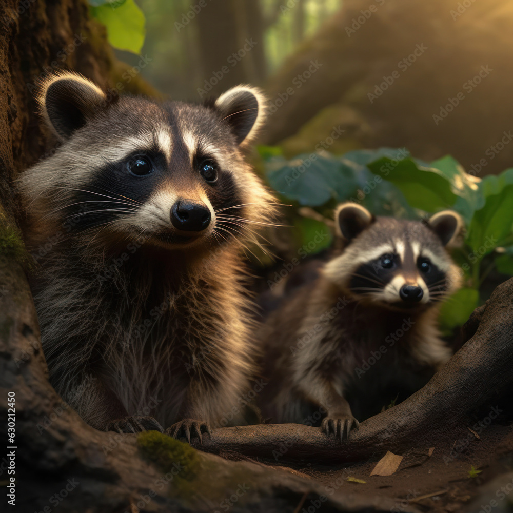 Raccoon in its Natural Habitat, Wildlife Photography, Generative AI ...