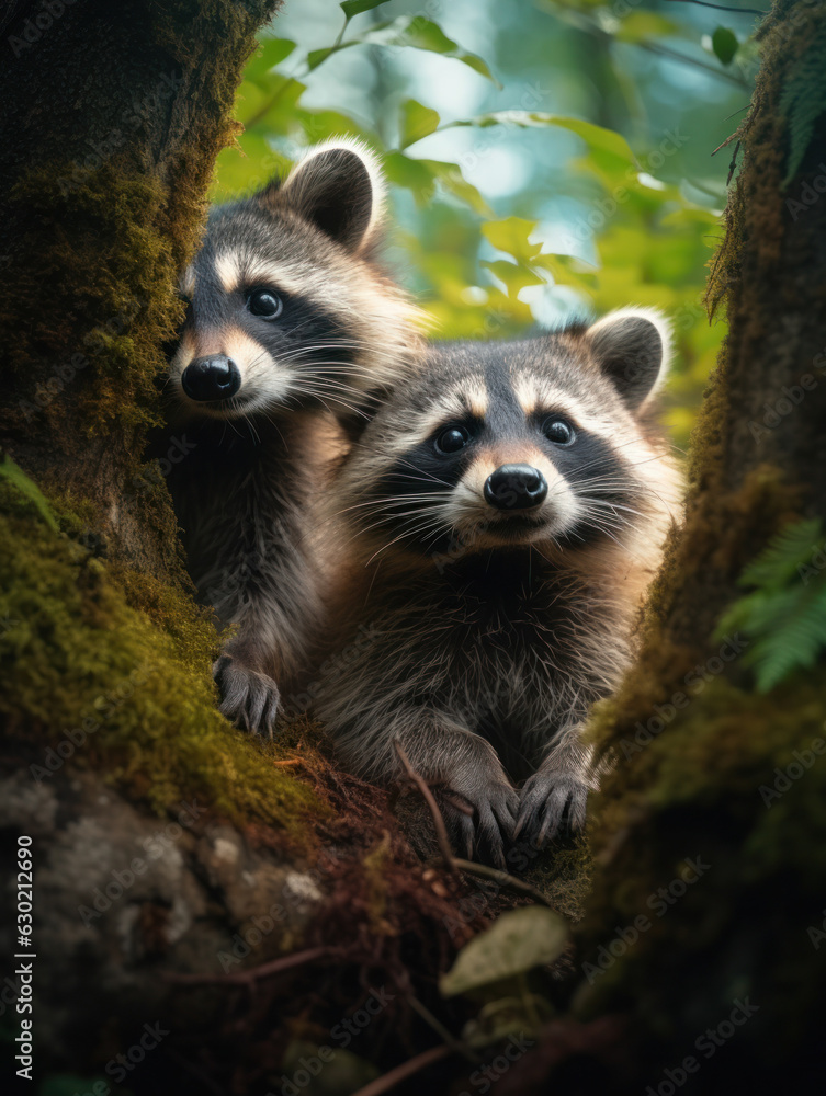 Raccoon in its Natural Habitat, Wildlife Photography, Generative AI ...