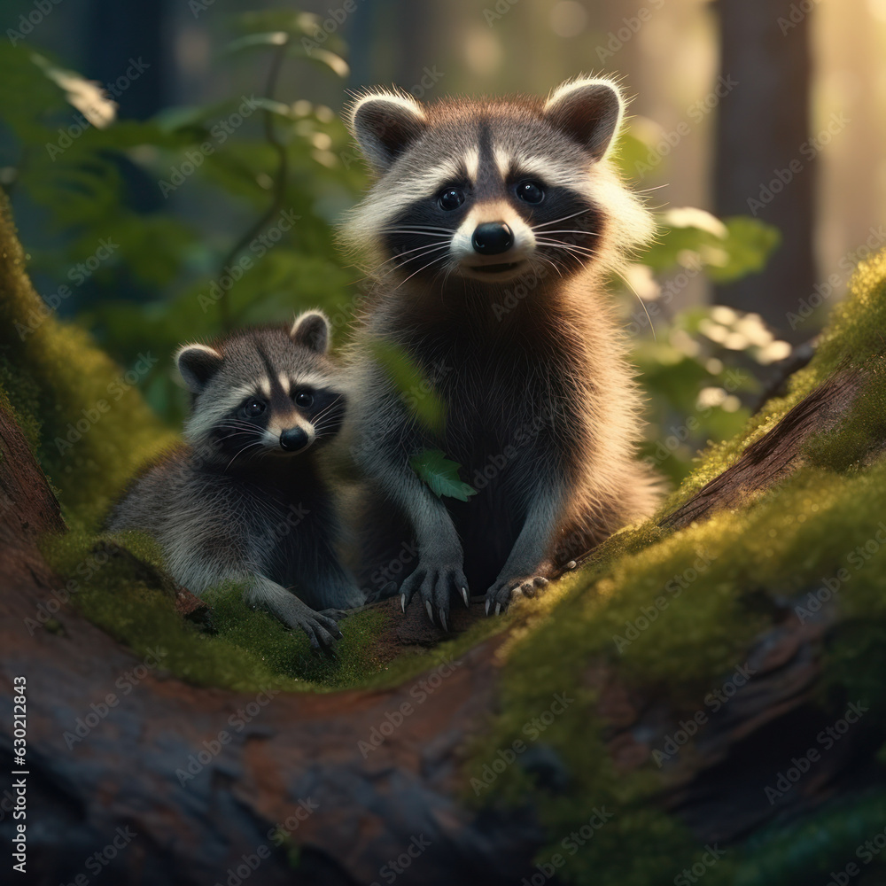 Raccoon in its Natural Habitat, Wildlife Photography, Generative AI ...