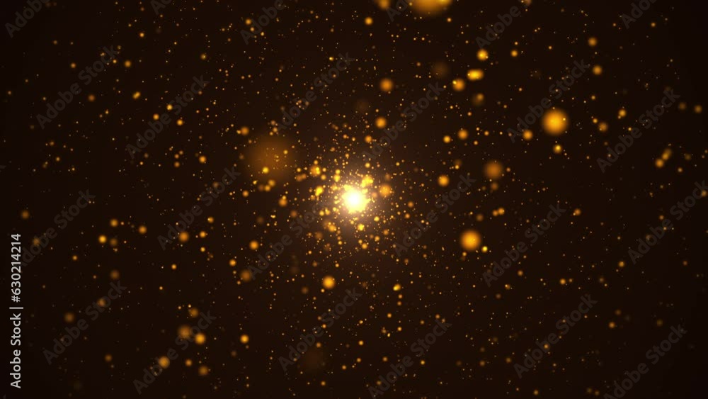 Gold particles abstract background with shining golden particle stars ...