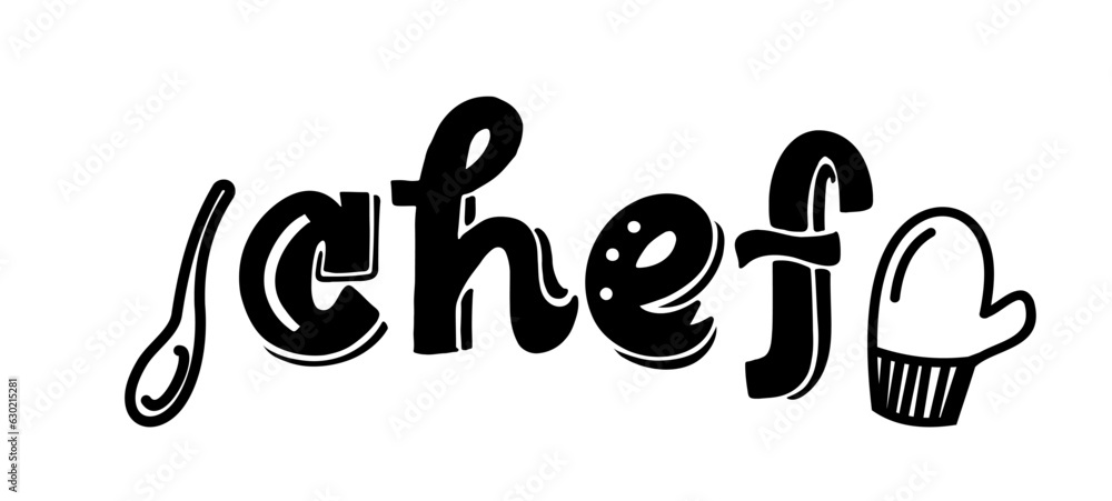 Vetor de Chef vector logo. Design for food poster, flyer, banner, menu ...