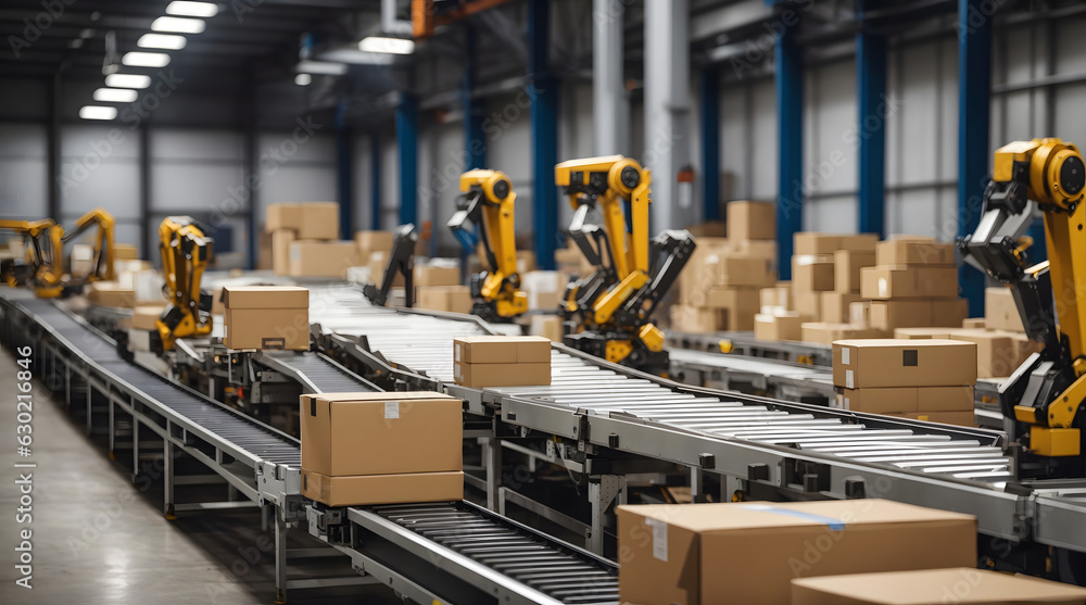 Foto de 産業用ロボット、ロボットアーム、工場で商品を仕分ける｜Industrial robots, robotic arms, sorting goods in factories ...