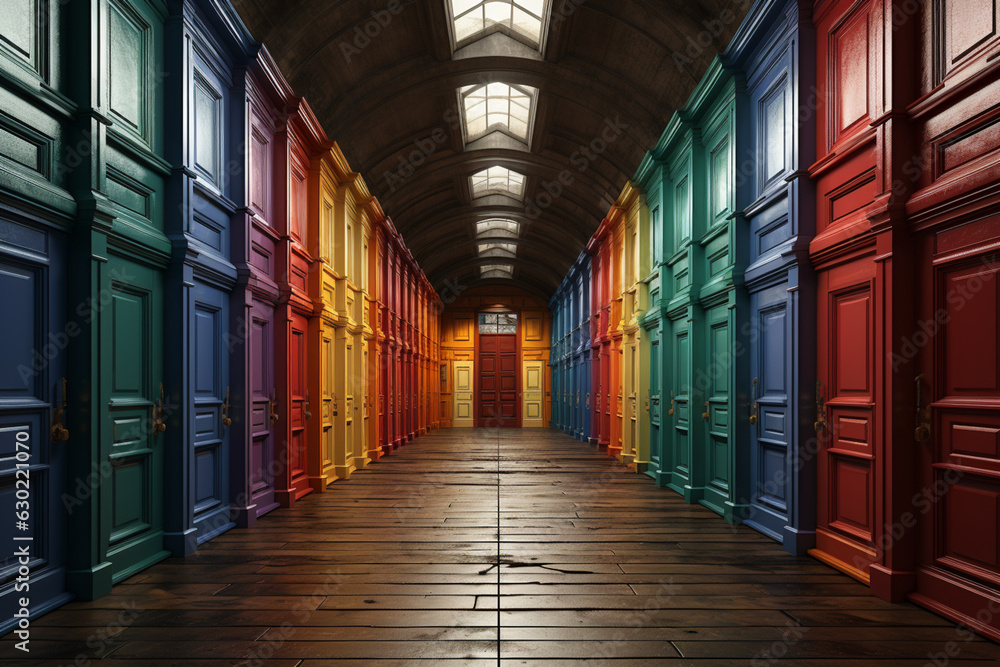 A series of interconnected doors, each leading to a different dream or ...