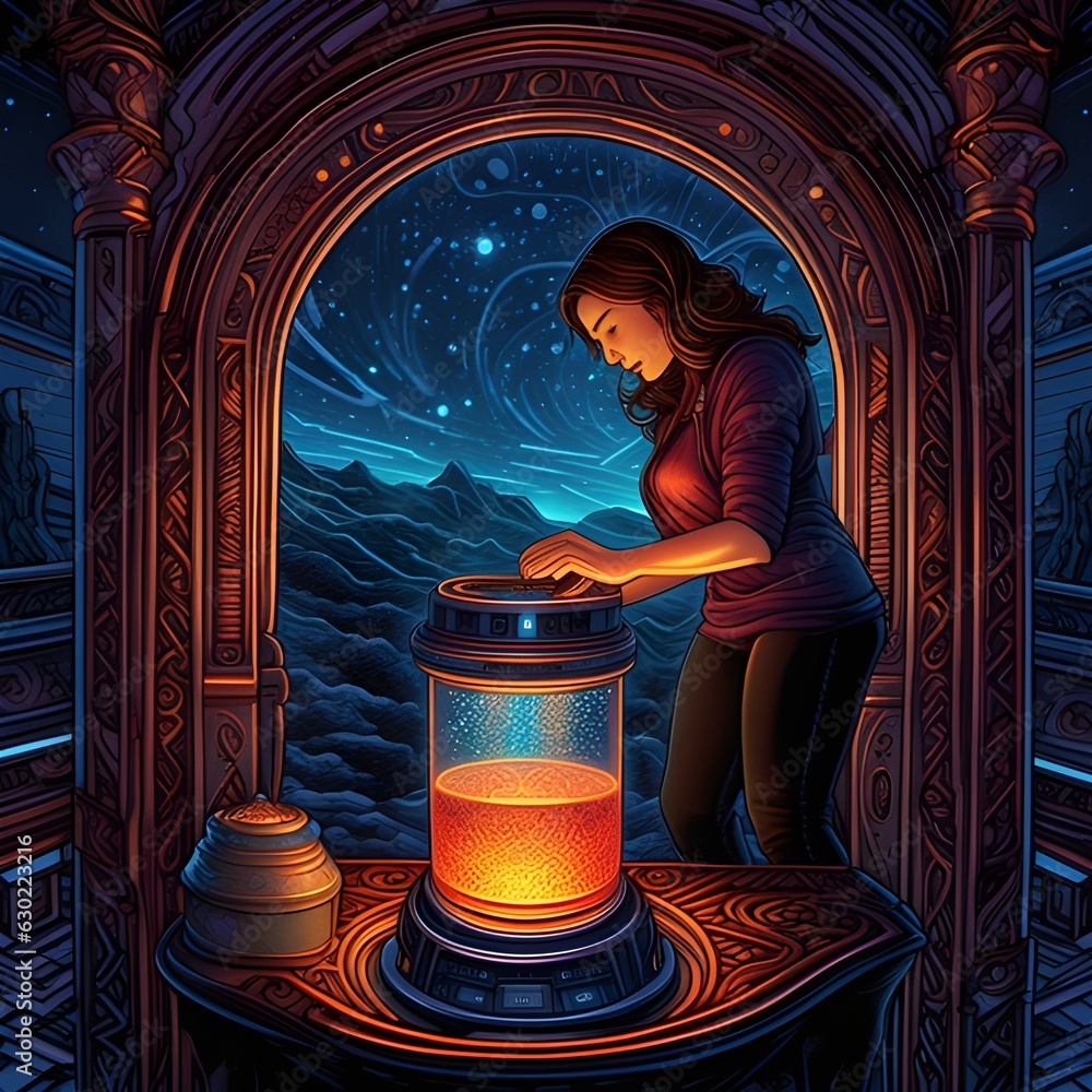Woman Leaning Towards the Blender: DMT Art Unraveling Surreal Imagery ...