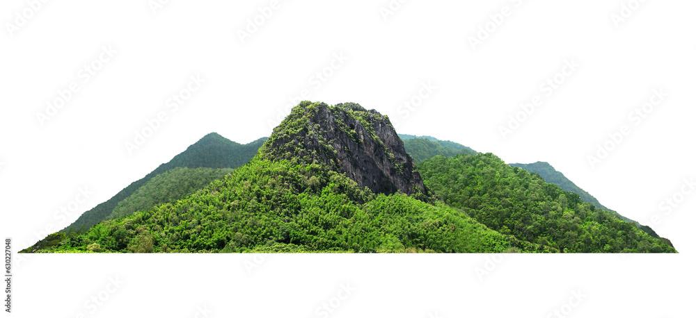 Panorama island, hill, mountain isolated on a white background. with ...