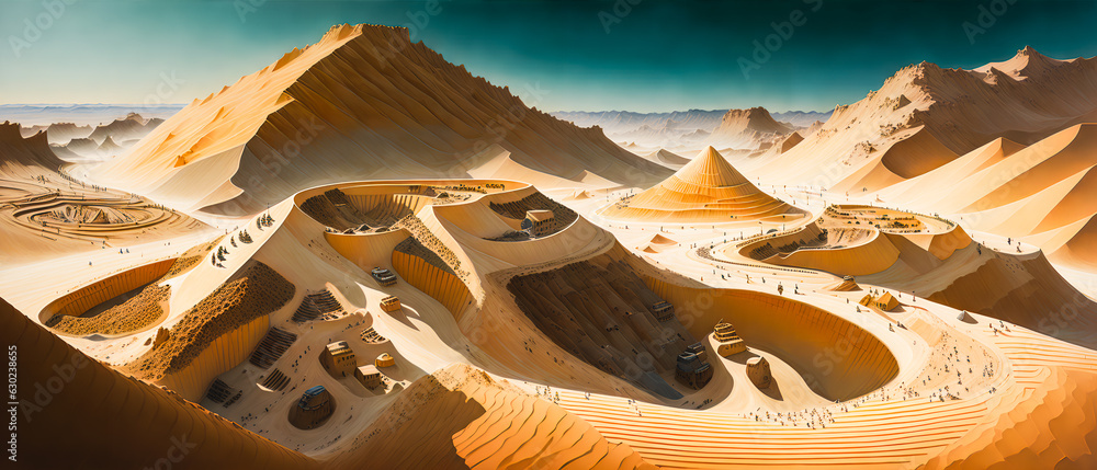 Open-Pit Sand Mine: Extracting the Sands. Generative AI. Stock ...