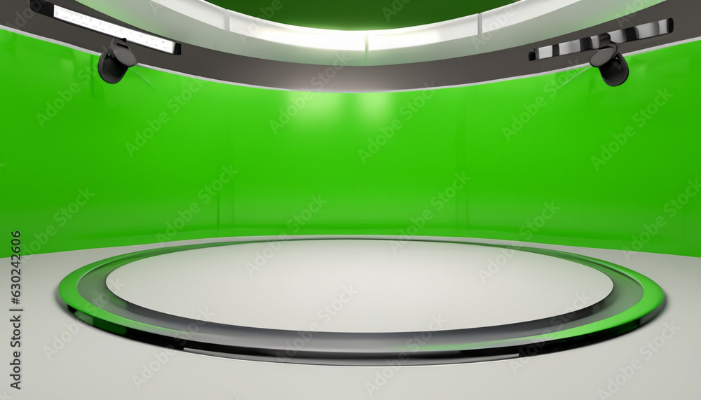 News Set background, Interior Green Screen room, virtual TV studio ...