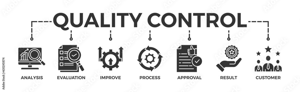 Quality control banner web icon vector illustration concept for product ...