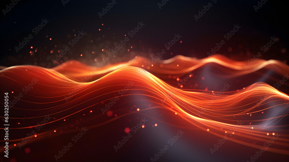 Wavelength: Abstract futuristic background wallpaper, orange and red ...