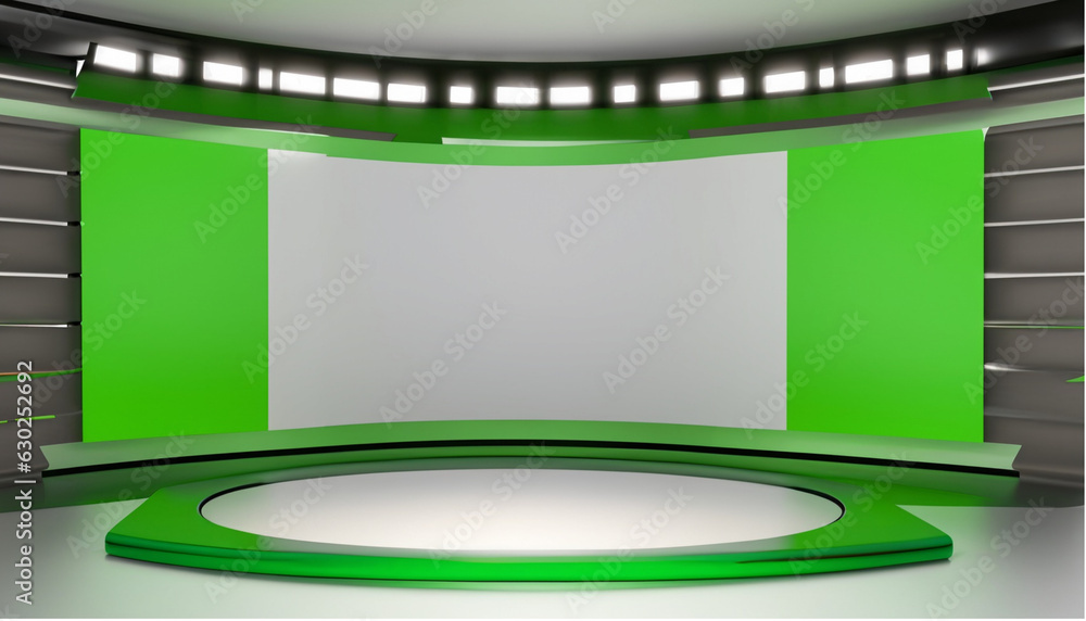 Virtual TV Studio, News Set background, virtual green Screen, virtual ...