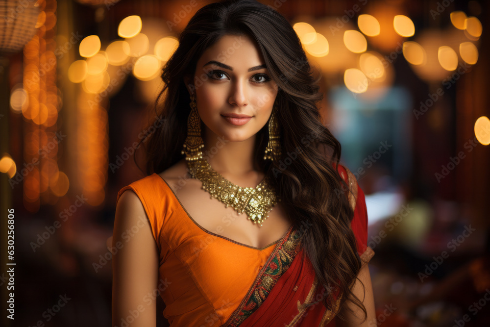 Portrait of Indian woman , Bollywood actress Stock Photo | Adobe Stock