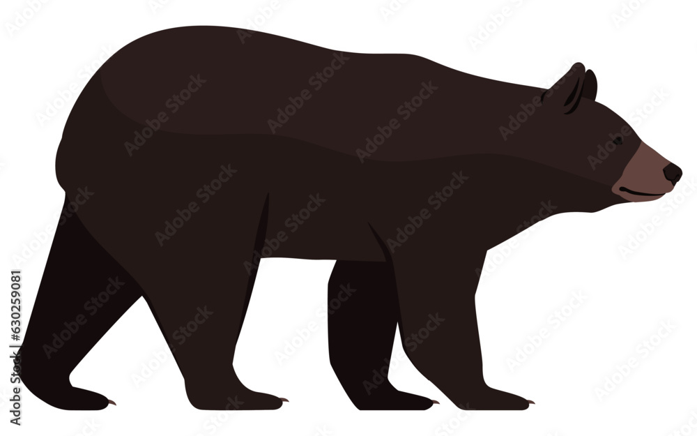 Black bear side view isolated Stock Vector | Adobe Stock