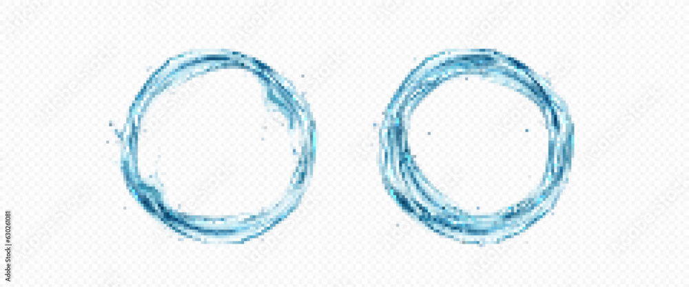 Realistic set of water circles isolated on transparent background ...