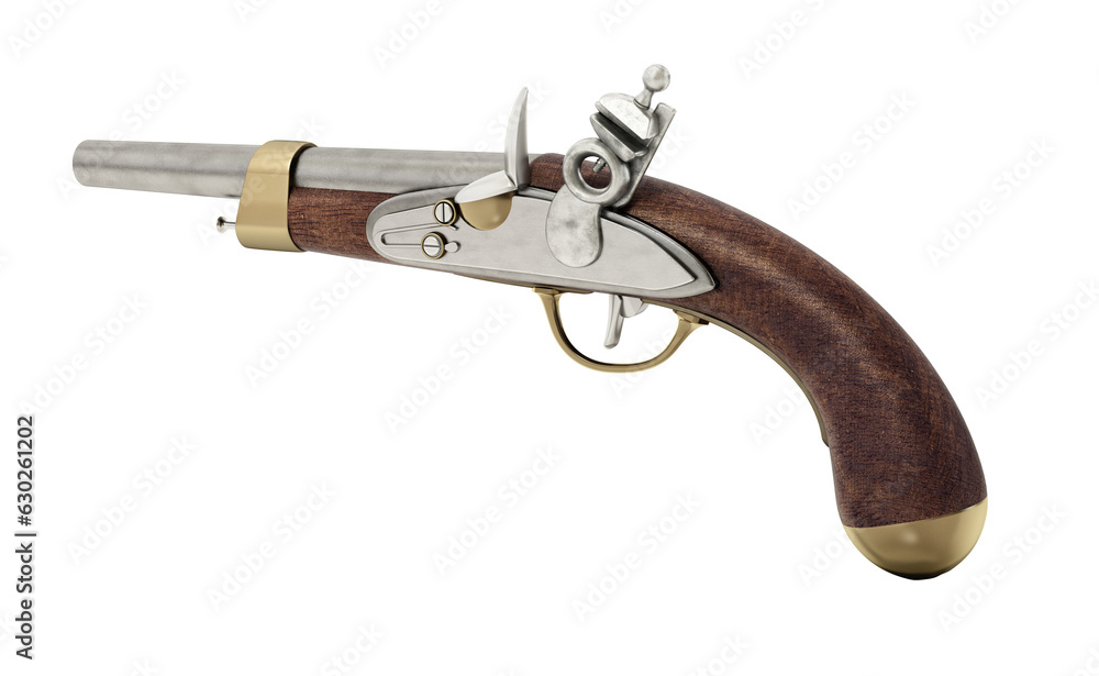 Poster Flintlock pistol isolated on transparent background – Wall Art ...