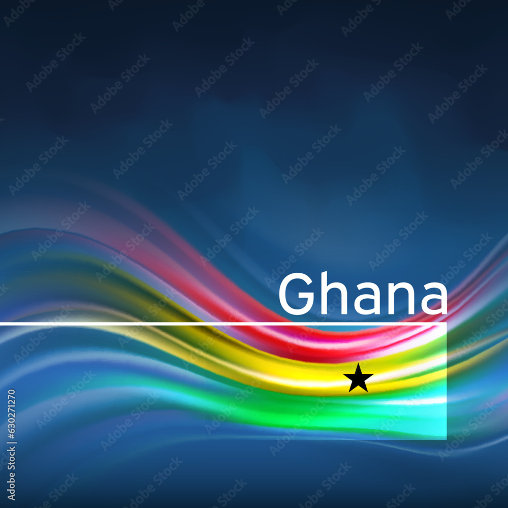Ghana flag background. Abstract ghana flag in the blue sky. National ...