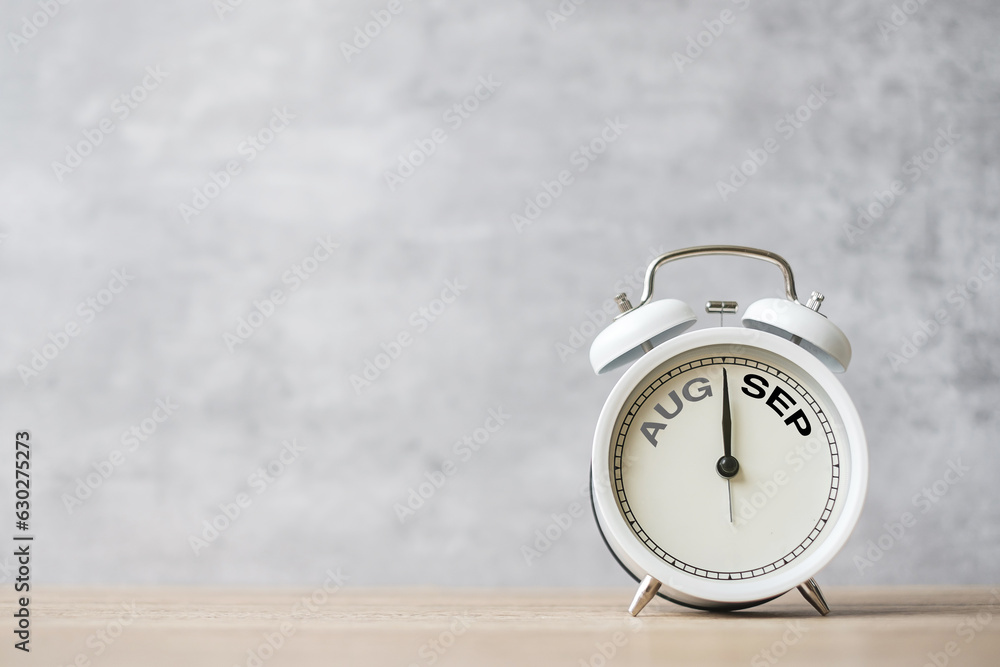 Hello September Changed from August month with vintage alarm clock on ...