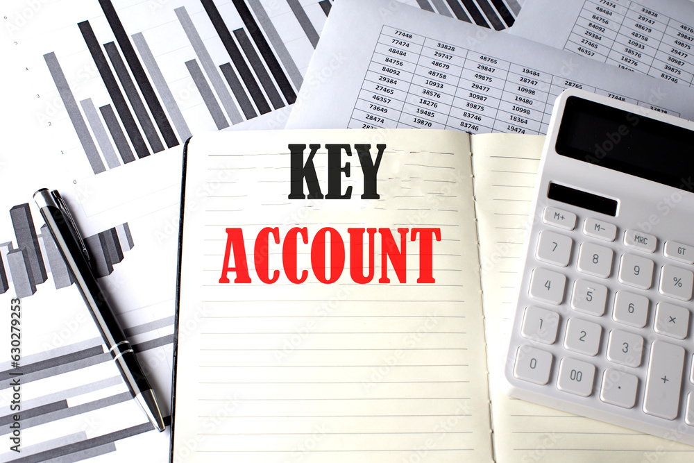Foto de KEY ACCOUNT text written on a notebook on chart and diagram do ...