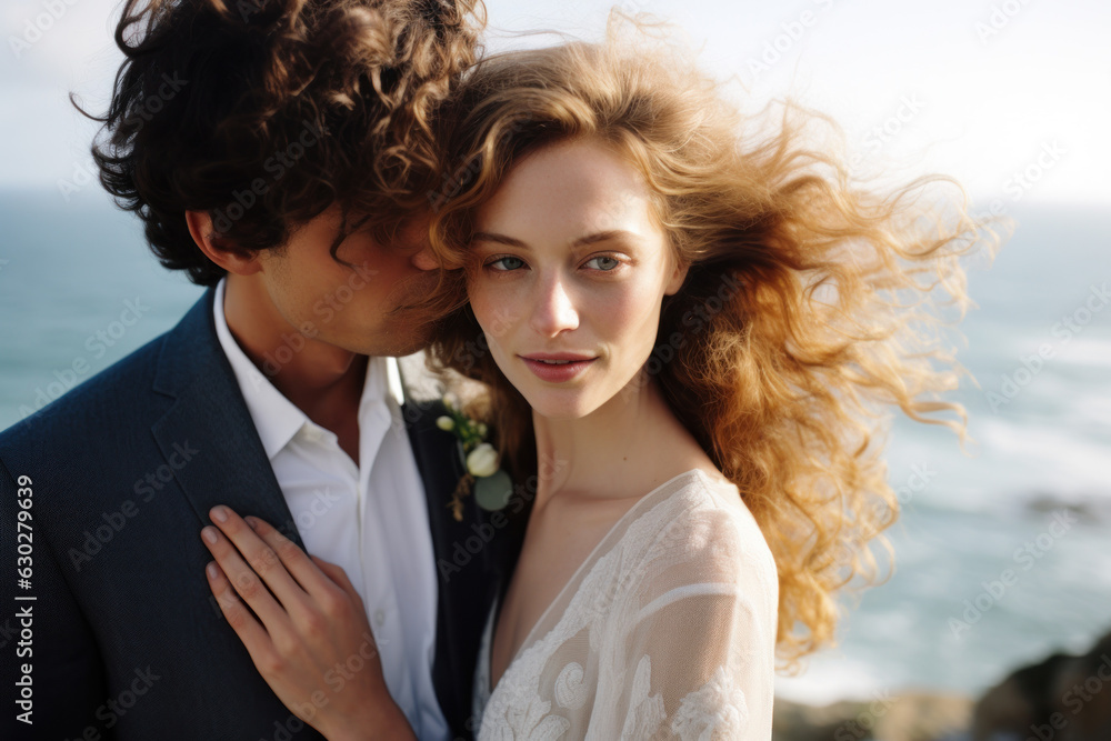 male/female model/couple in love in magazine editorial fashion/beauty ...