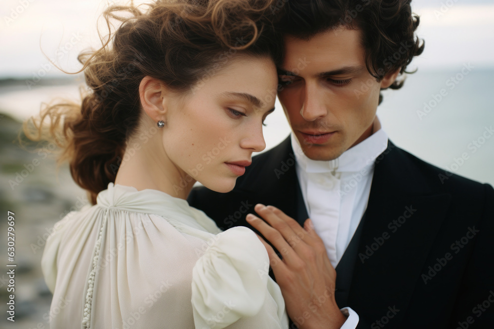 male/female model/couple in love in magazine editorial fashion/beauty ...