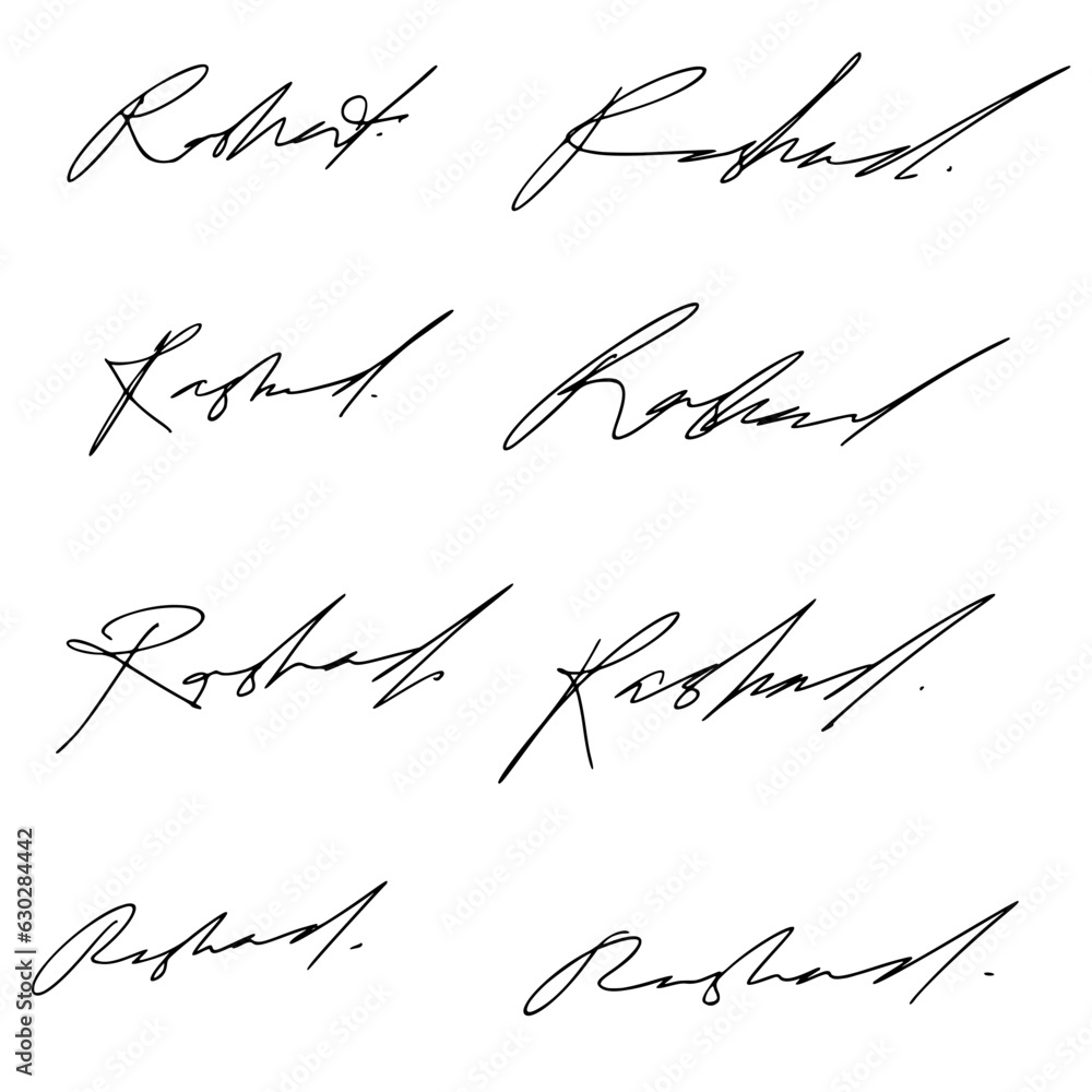 Personal Signature Ideas For Documents. Transparent Background Vector ...