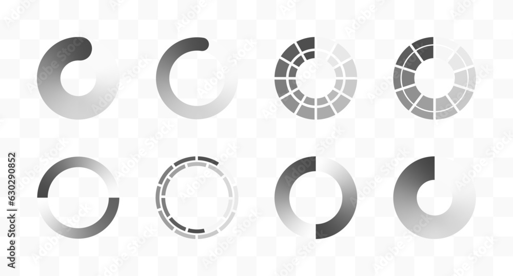 Download sign set. Load icon set. Load system. Loaded data. Loading bar ...