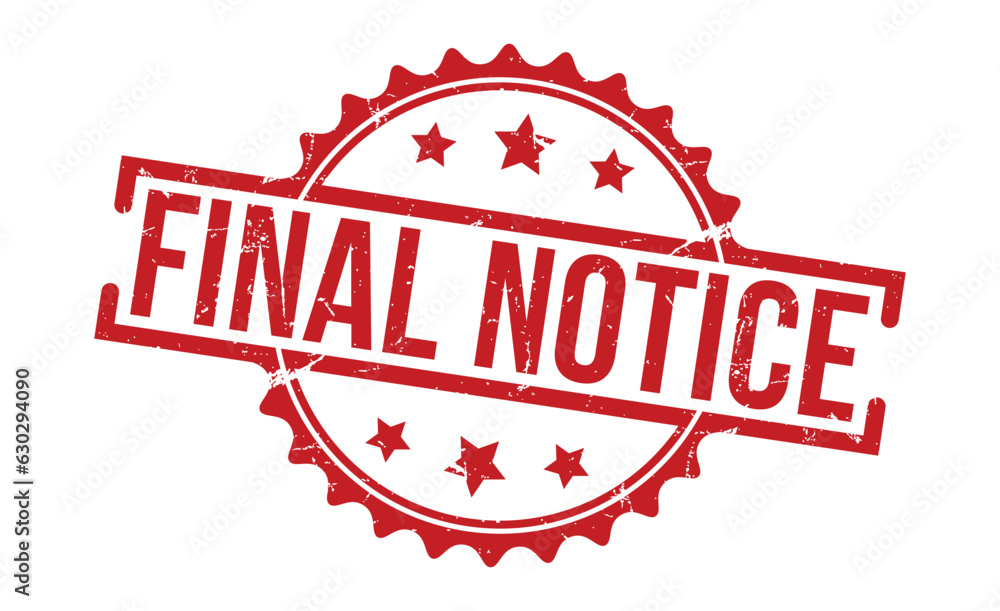 Final Notice stamp red rubber stamp on white background. Final Notice ... Final Notice stamp red rubber stamp on white background. Final Notice ...