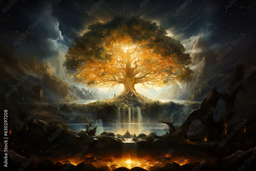 Tree of Life, representing eternal blessings and a gateway to heaven in ...