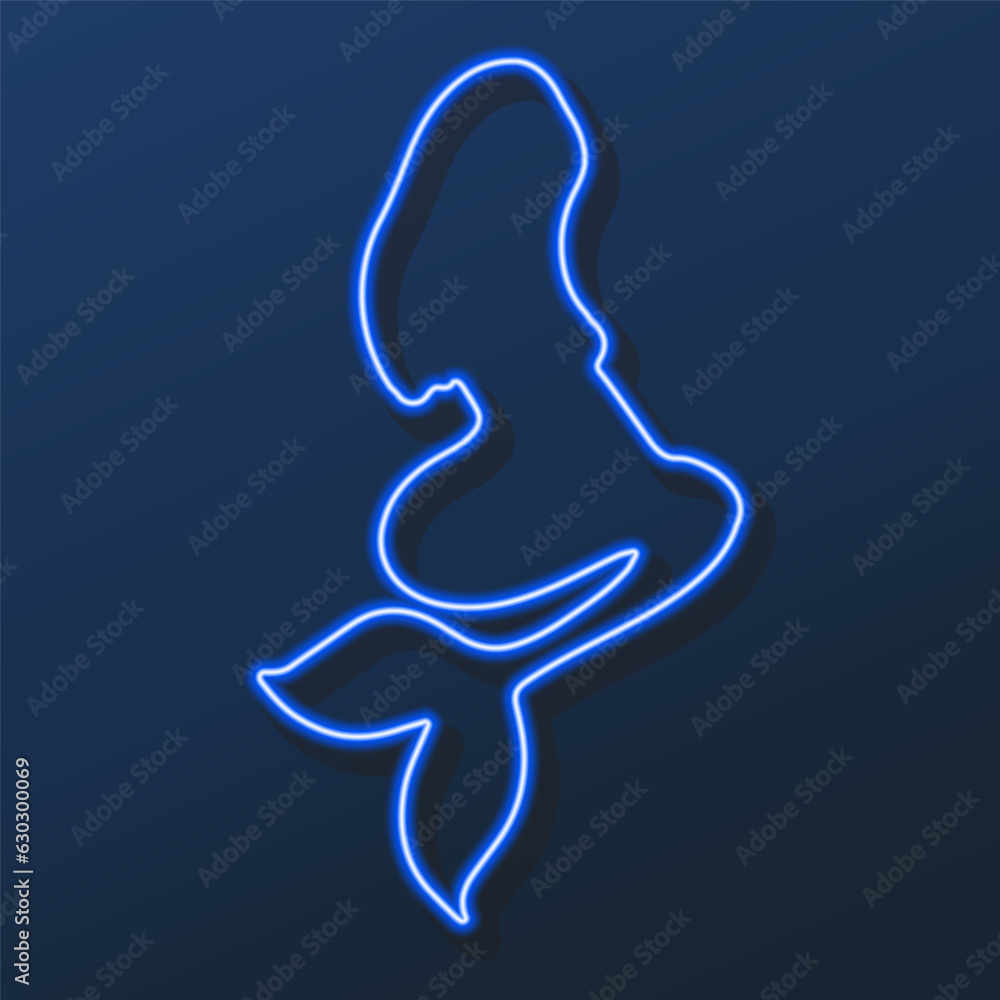 mermaid neon sign, modern glowing banner design, colorful modern design ...